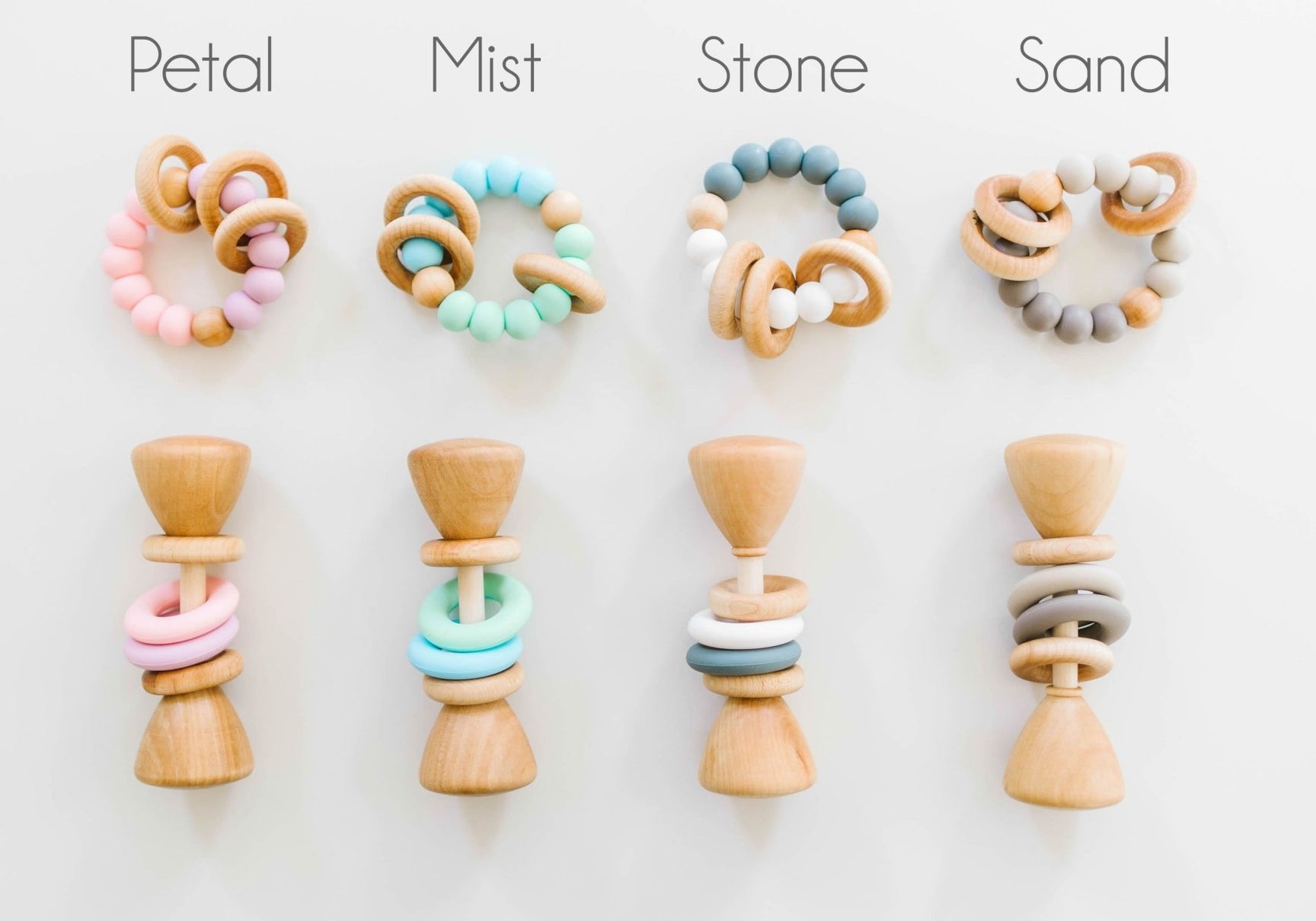 Wooden baby rattles with soothing sounds made by Bannor Toys