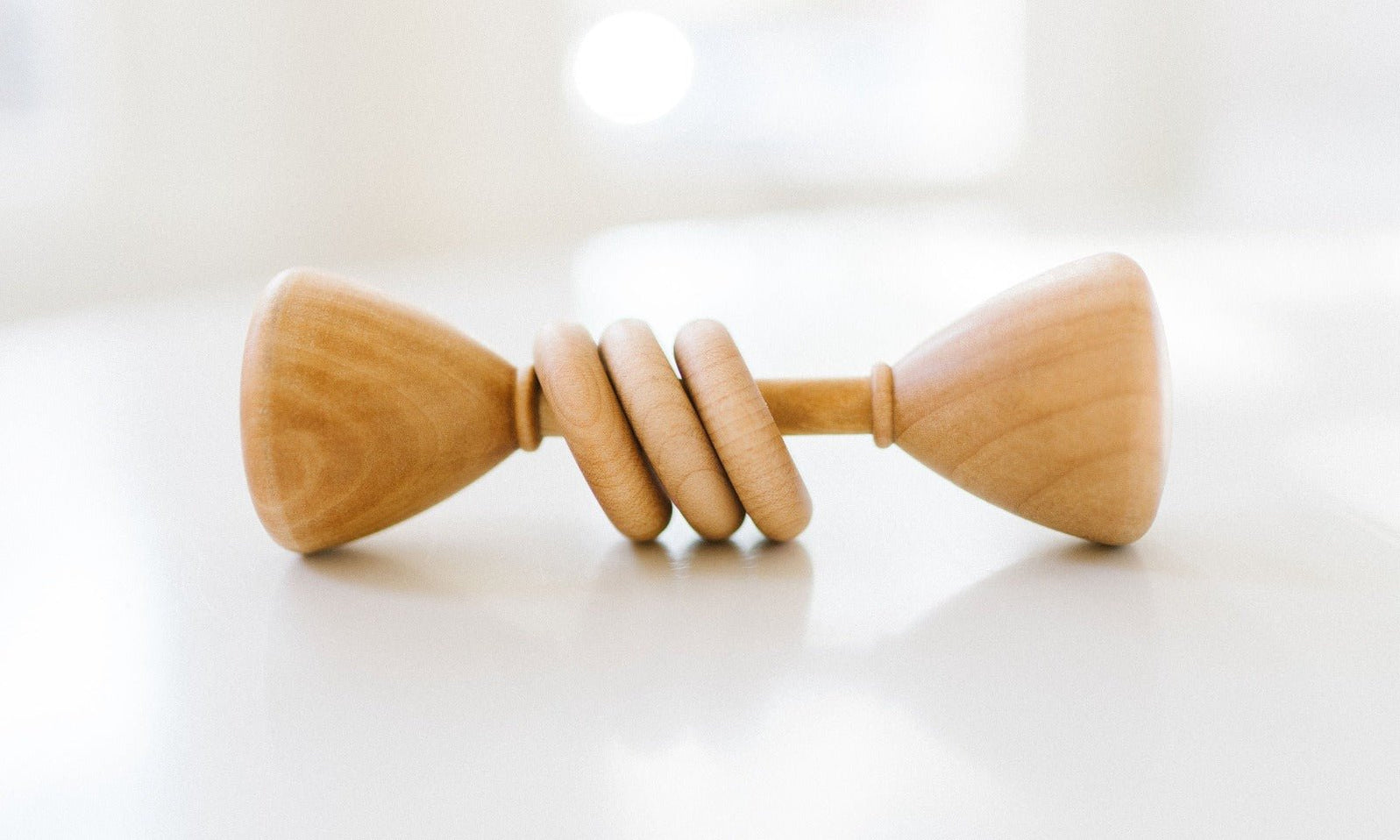 Wooden baby rattles with soothing sounds made by Bannor Toys