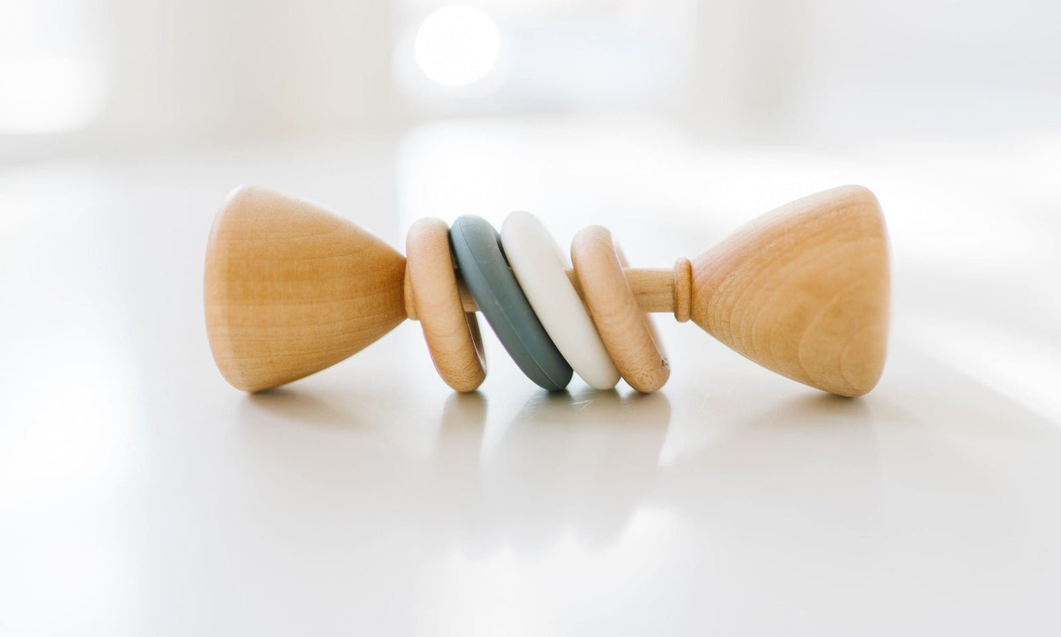 Wooden baby rattles with soothing sounds made by Bannor Toys