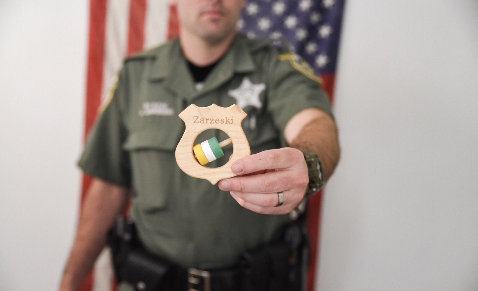 Police Shield Baby Rattle by Bannor Toys